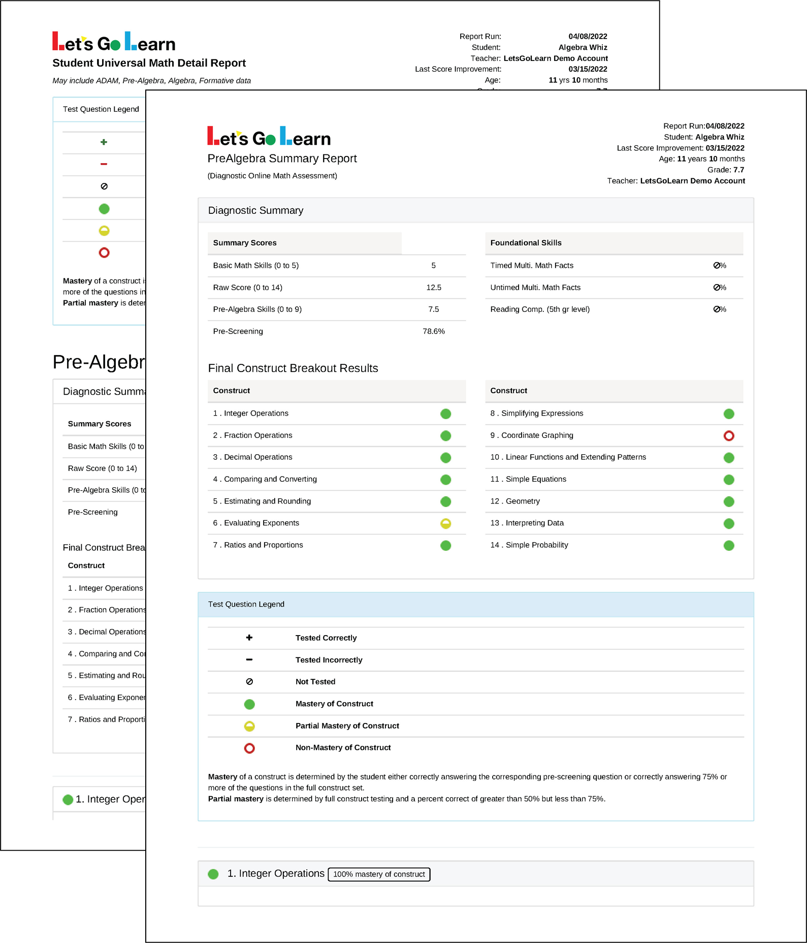 Math Assessment and Personalized Learning - LetsGoLearn.com